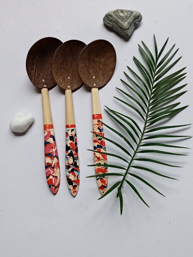 8″ Handmade Coconut Shell Wooden Spoon - The Ceylon Craft